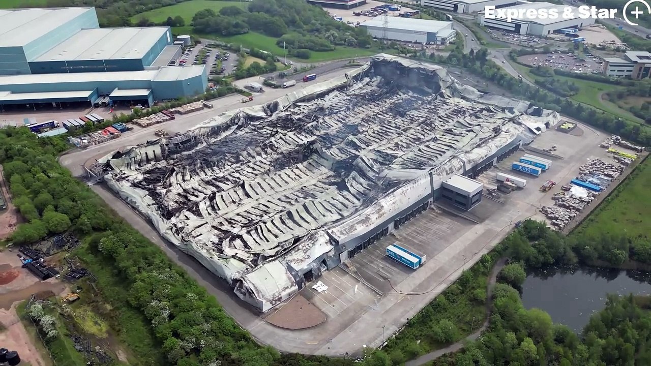 Aerial footage showing the devastation caused by the huge fire at Super ...