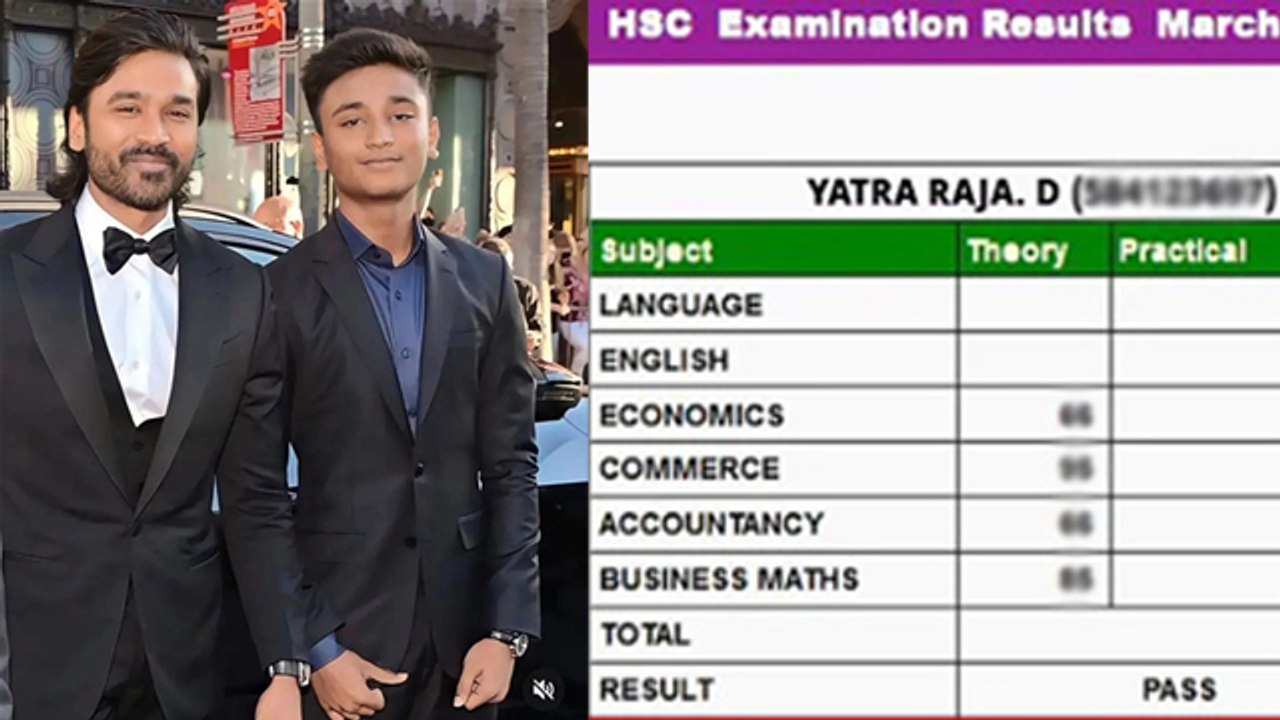 Dhanush Elder Son Yatra Raja 12th Exam Marksheet Viral, 569 Out Of 6O0 ...