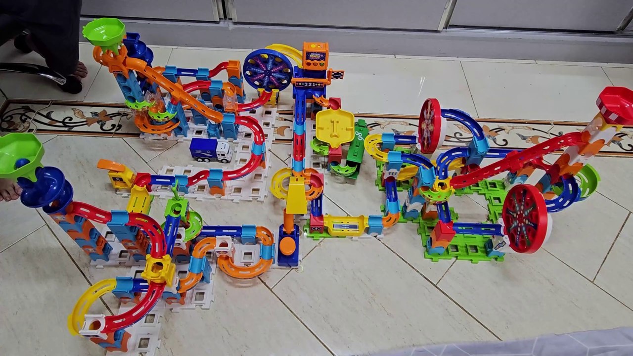 Marble Run Race ASMR Sound with Building Block with Coaster #marblerun ...