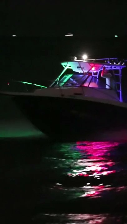 Night splashes at the Haulover Inlet in Bal Harbour, Florida - video ...