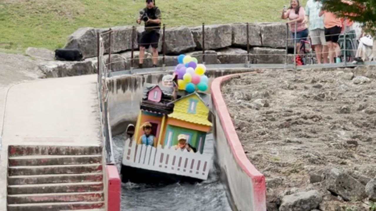 Surreal 'Up Boat' at Thru The Chute Boat Race leaves spectators ...