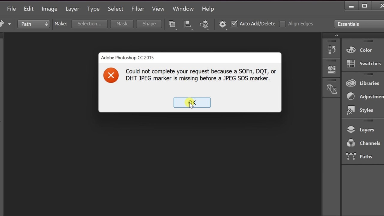 How to Fix Image Opening Error "Could not complete your request because... JPEG SOS marker" in ...