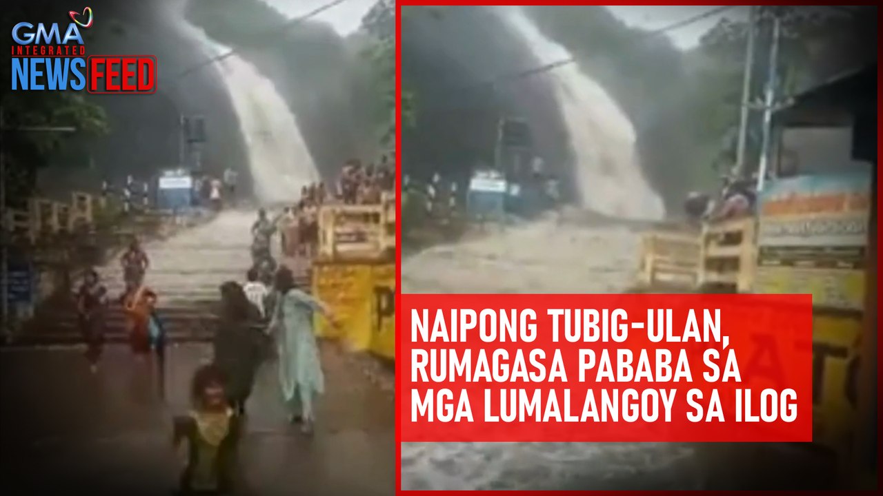 Naipong tubig-ulan, rumagasa pababa sa mga lumalangoy sa ilog | GMA ...