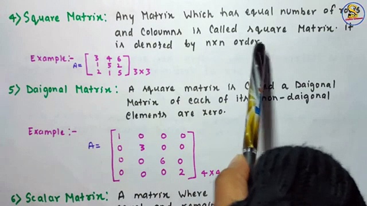 y2mate.com - Types Of Matrices with definition and Example Matrices ...