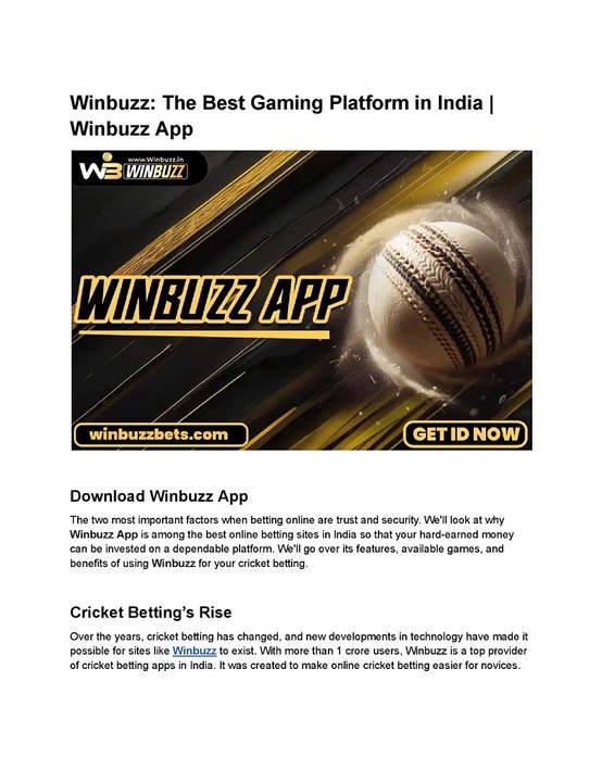 Winbuzz_ The Best Gaming Platform in India _ Winbuzz App - video ...