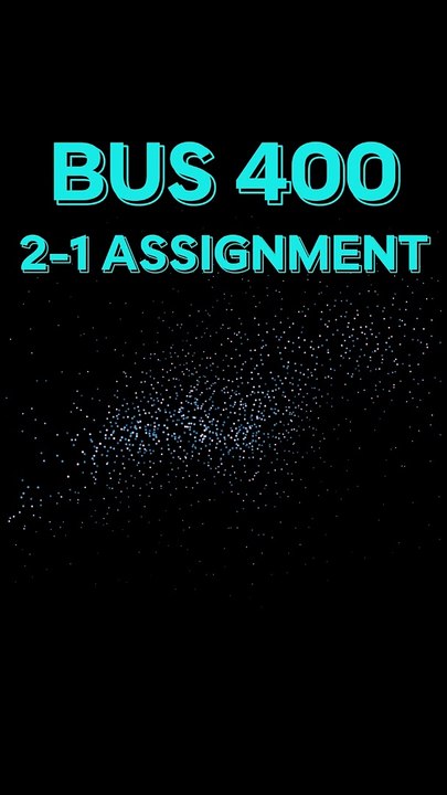 Creating a Successful Project Outline: BUS 400 2-1 Assignment Guide ...