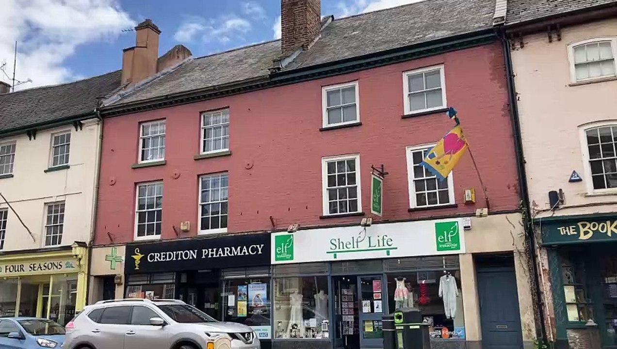 Flags flying on Crediton High Street (Will Goddard, Crediton Courier ...