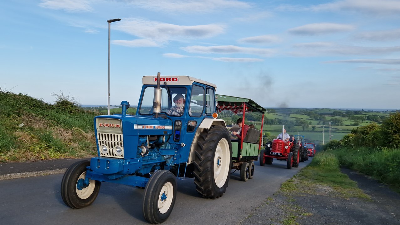 Tractors make their way up Windmill Road during the St Columba's ...