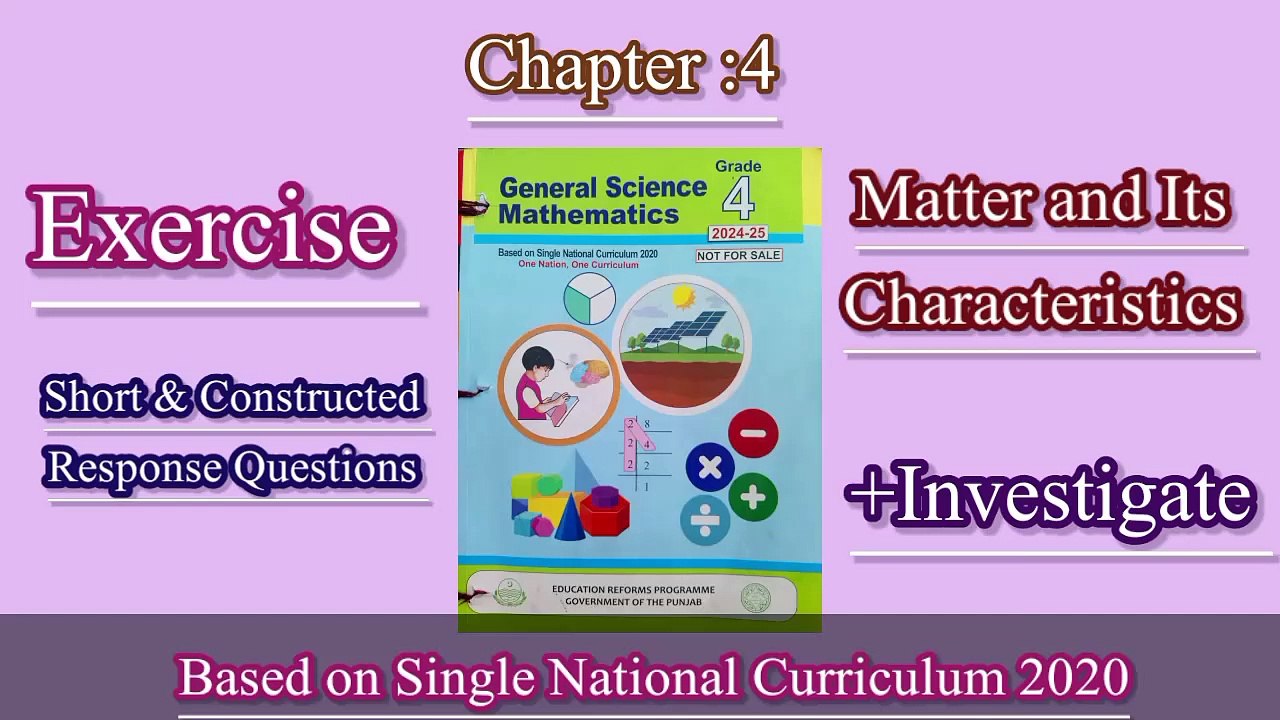 General Science Grade 5 || chapter 4 "Matter and It's Characteristics ...