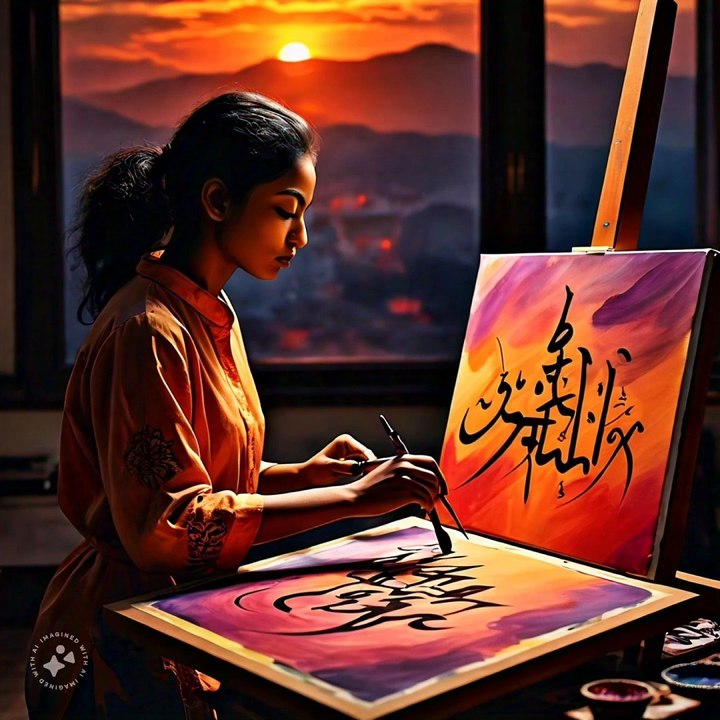 Beautiful sunset background calligraphy/ Arabic calligraphy art - video ...