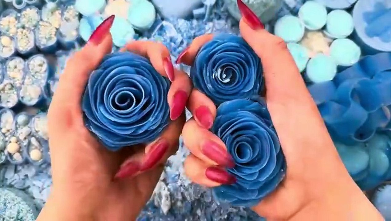 Very Satisfying ASMR Video _ Crushing soap boxes with starch and foam ...