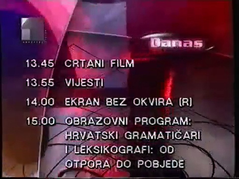 HRT TV raspored za 1. 2. i 3. program 11.11.1998. - video Dailymotion
