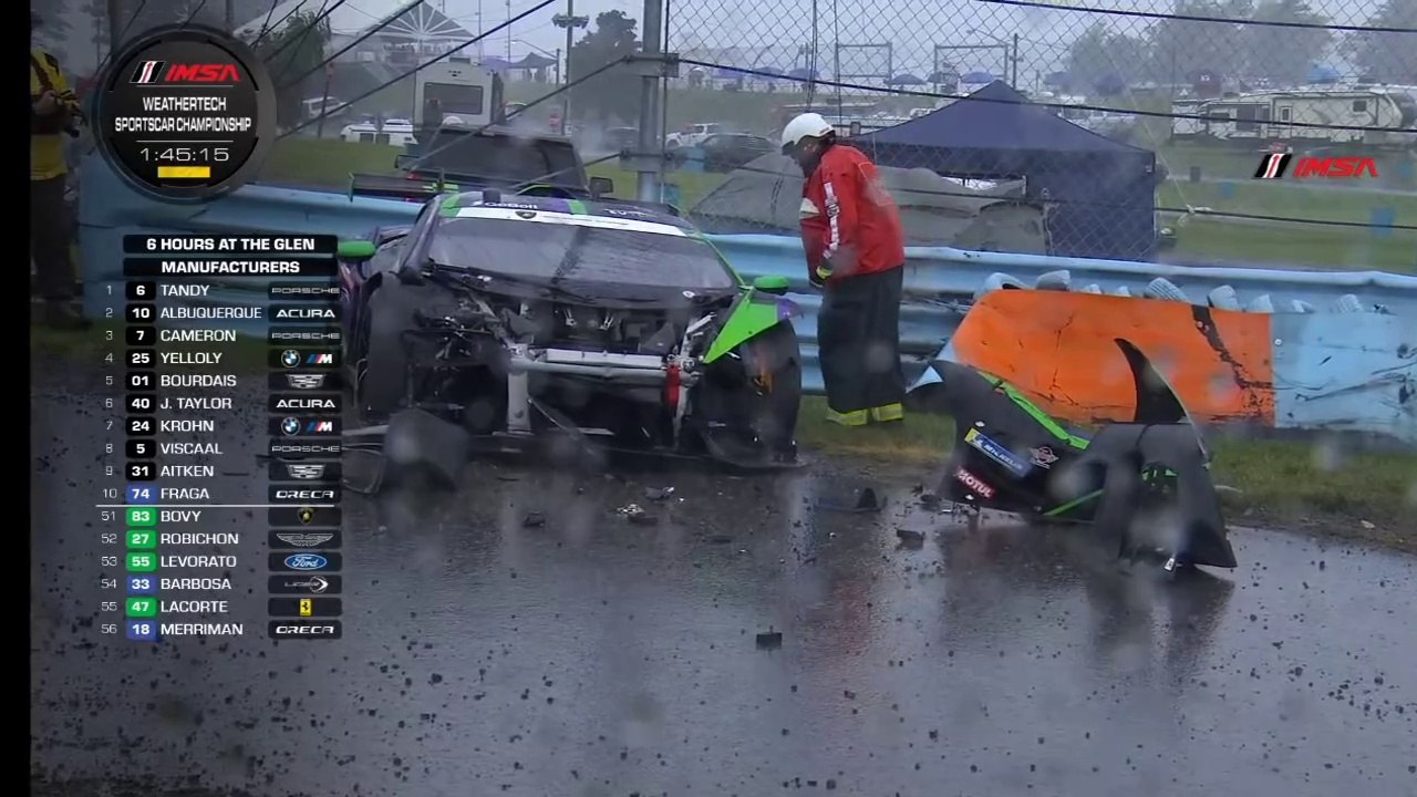 IMSA 2024 6H Watkins Glen Race Huge Rain Chaos Crash - Vidéo Dailymotion