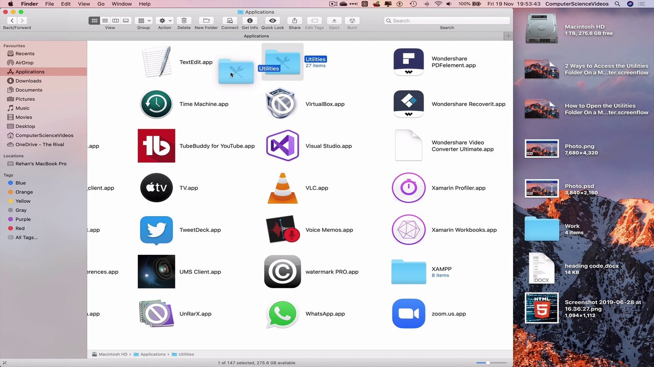 How to ADD the Utilities Folder to the Finder Sidebar On a Mac Computer - Basic Tutorial | New ...