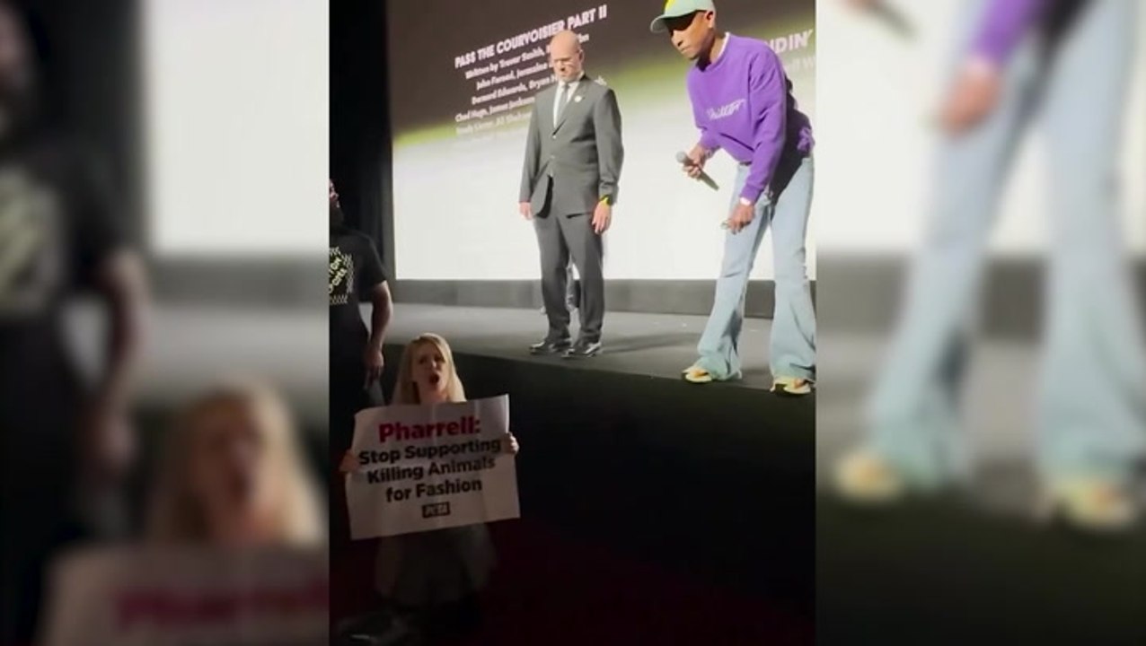 Pharrell Williams directly addresses Peta activist disrupting biopic ...