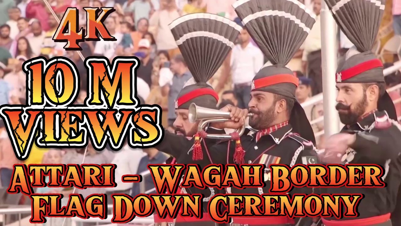 Attari - Wagah Border | Flag Down Ceremony | Guard Hand Shake | Both ...