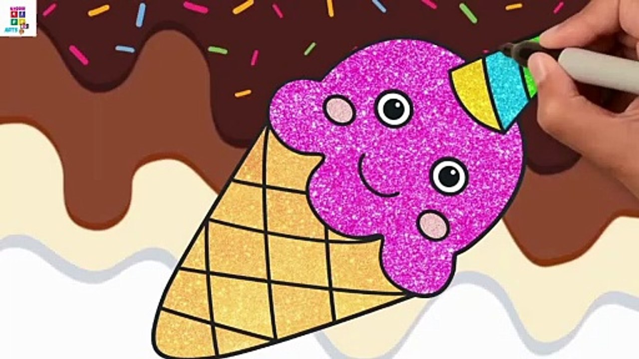 Ice Cream Drawing | How to draw a cute Ice cream with colour easy step ...