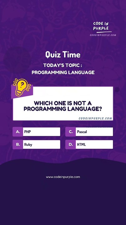 Which one is not a programming language? - video Dailymotion