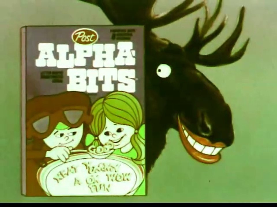 1970s Alpha Bits cereal song - ANIMATED singing moose TV commercial ...