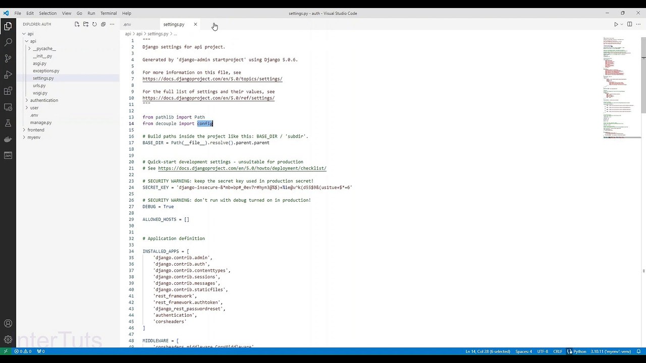 Vue.js & Django Authentication: how to use the ENV files in Django - video Dailymotion