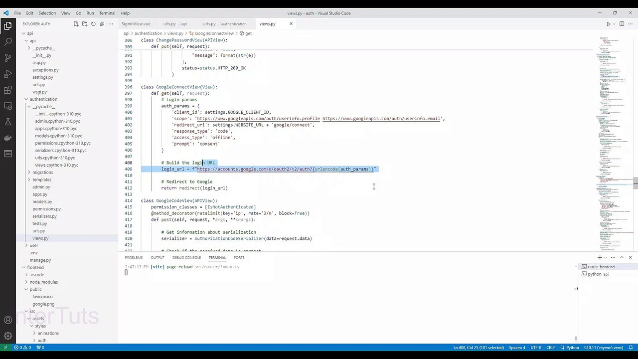 Vue.js & Django Authentication: how is working Google API Login and Registration - video Dailymotion