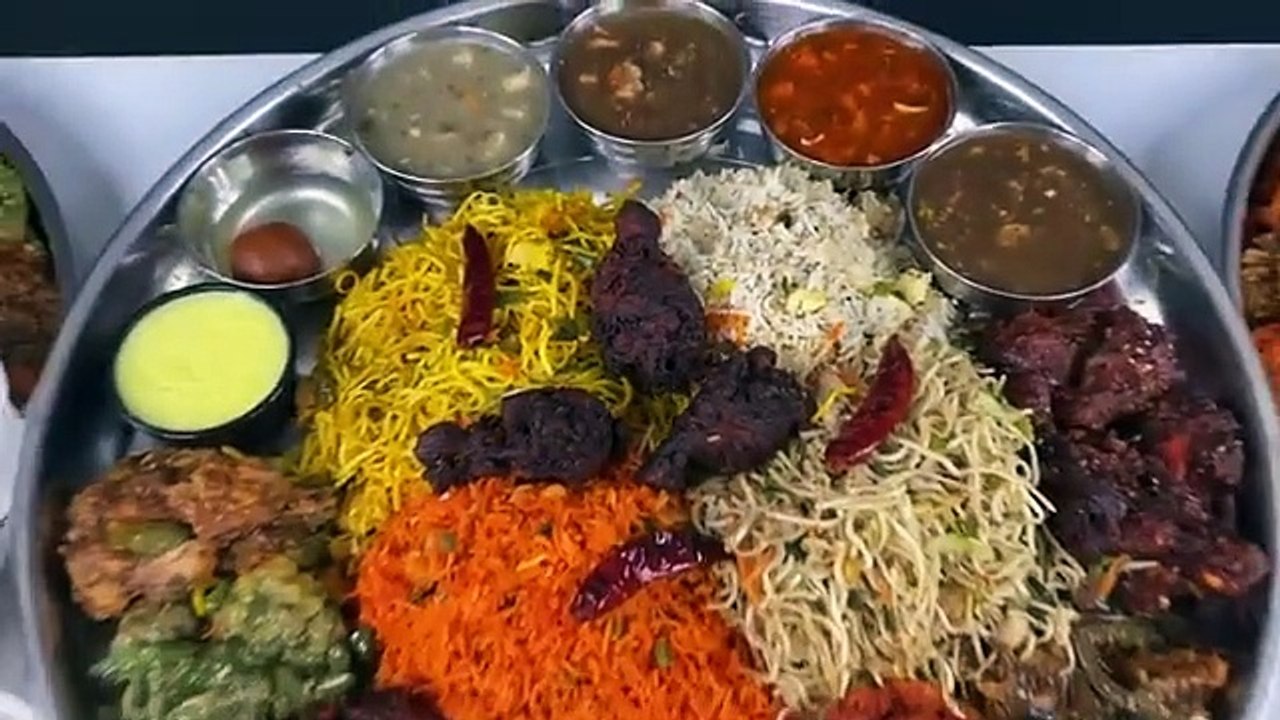 3X GIANT CHINESE THALI EATING CHALLENGE _ WORLD'S BIGGEST THALI ...