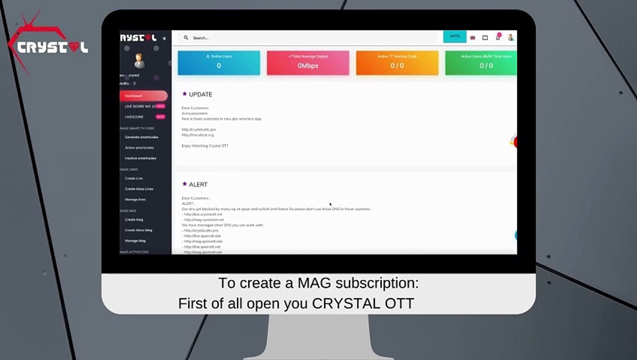 How to Create a MAG in Crystal IPTV - Step-by-Step Guide - video ...