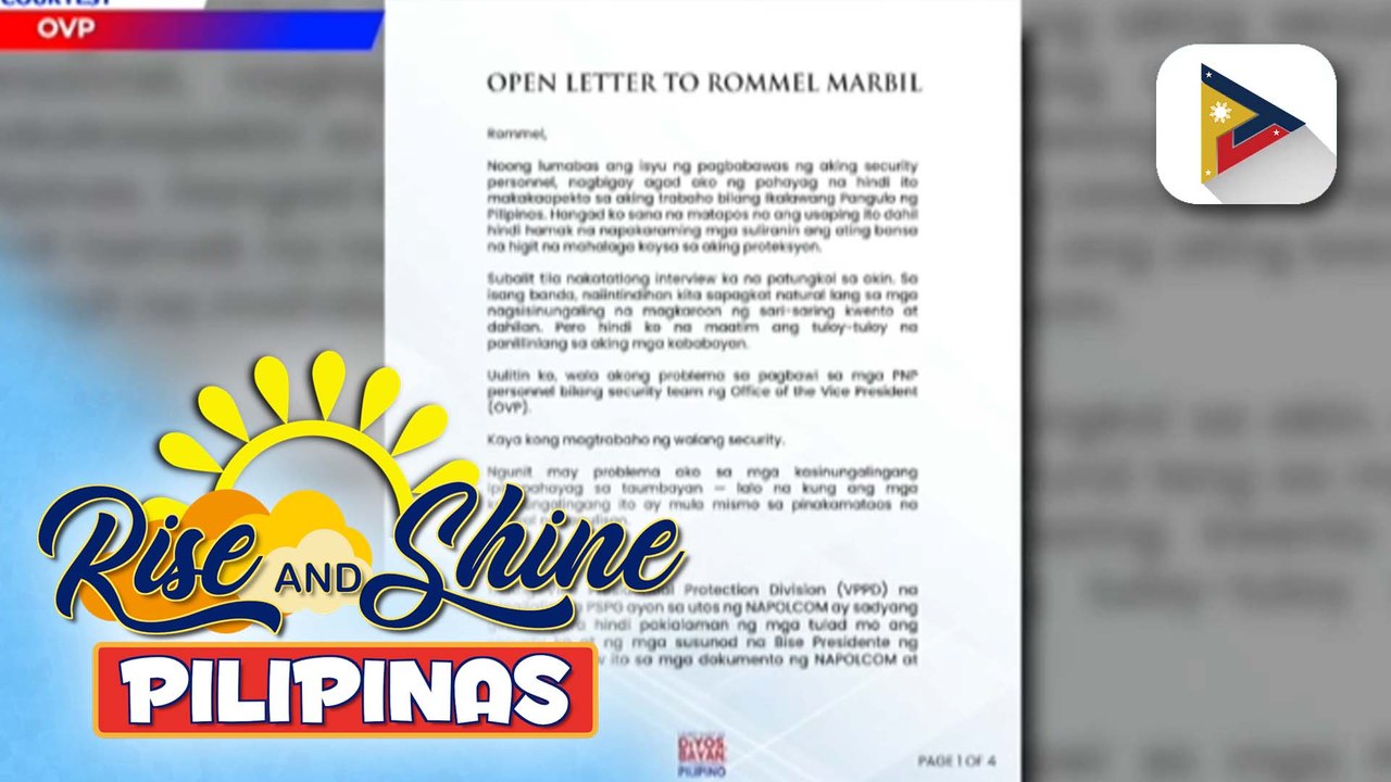 Punto De Vista | Open letter ni Vice President Sara Duterte para kay ...