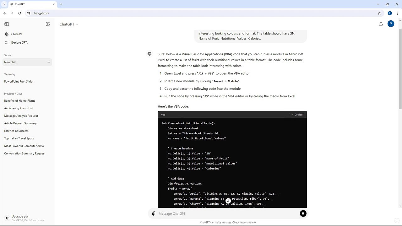 ChatGPT Course Section 8 Generating Microsoft Excel Sheets - video Dailymotion