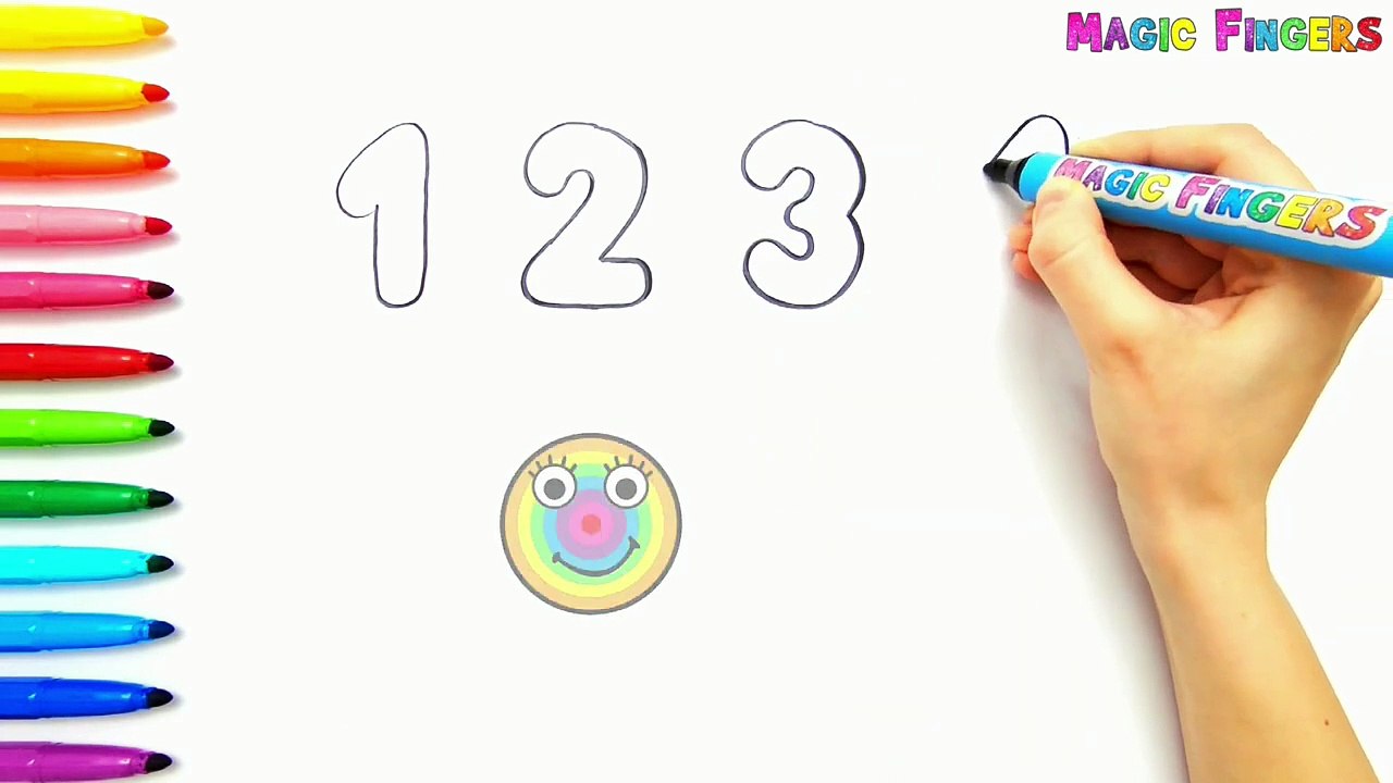 Single Digit Numbers Drawing, Coloring for Kids, Toddlers _ Learn ...