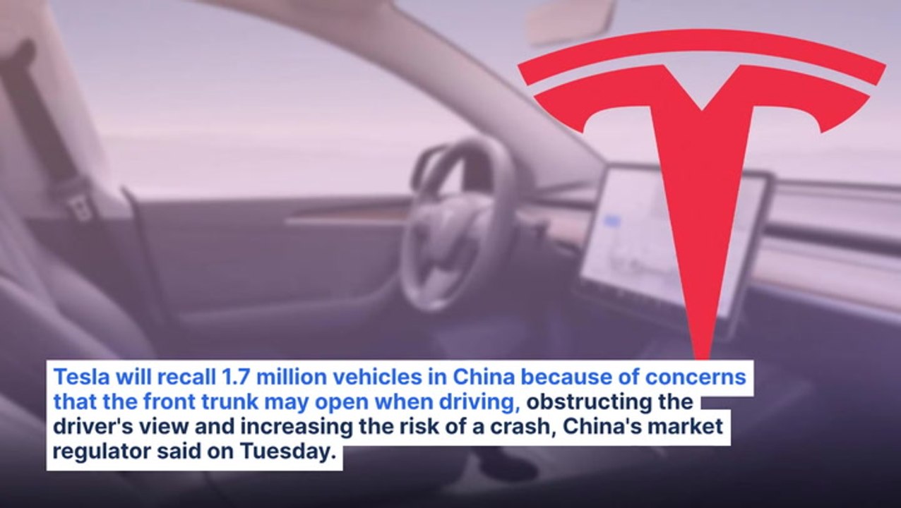 Tesla Recalls 1.7M Vehicles In China Over Concerns Of Front Trunk ...