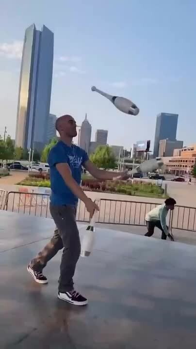 Talented Performers Practice Their Sets With Numerous Props - video ...