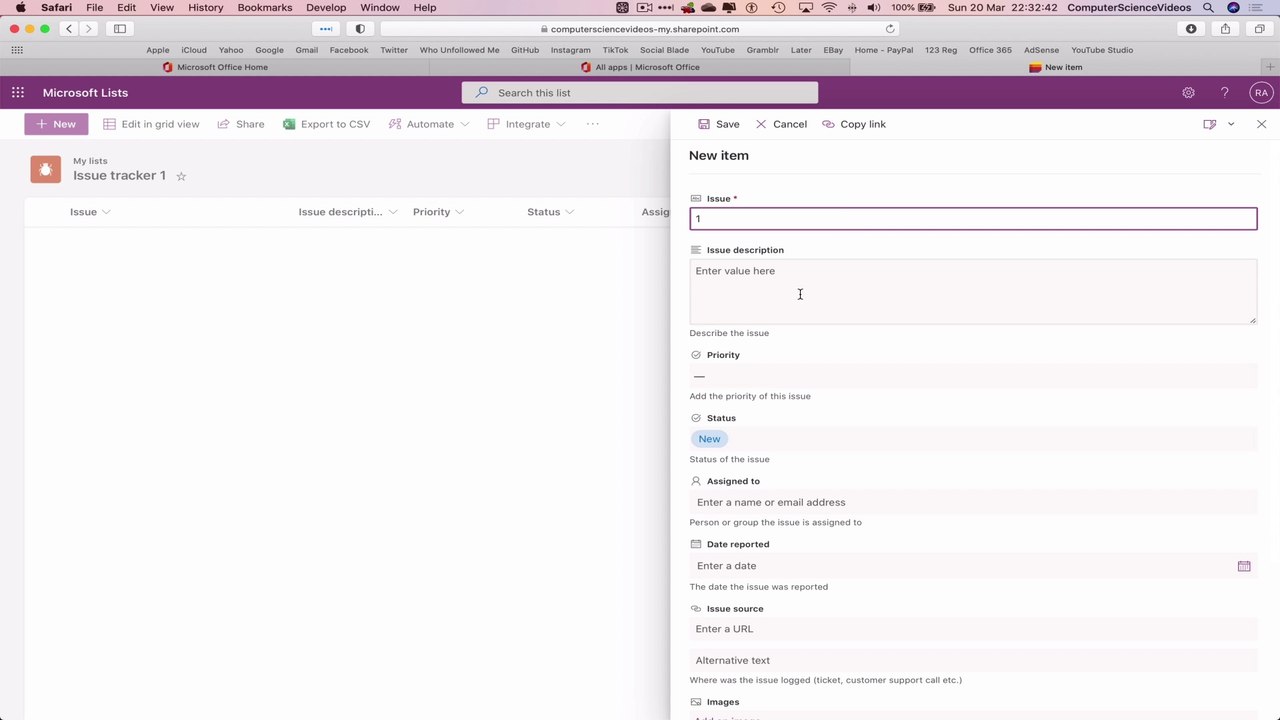 How to CREATE a List on Microsoft Lists for Office 365 on a Mac - Basic ...