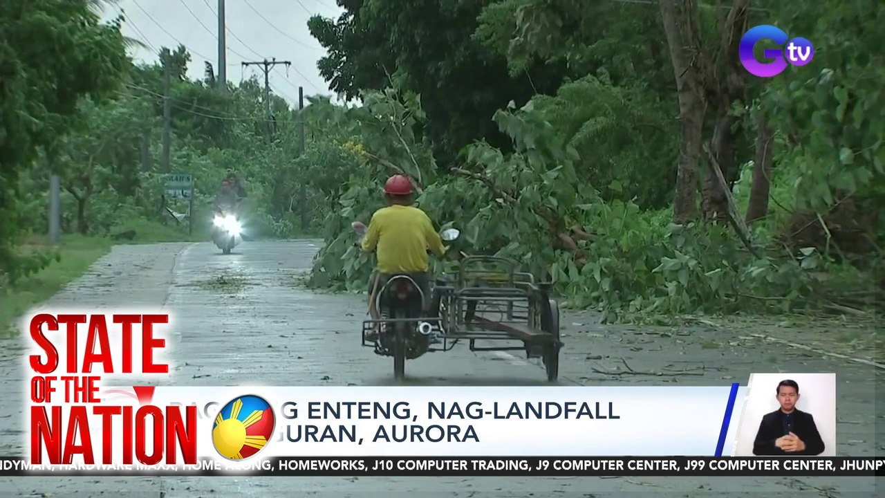 Bagyong Enteng, nag-landfall sa Casiguran, Aurora | SONA - video ...