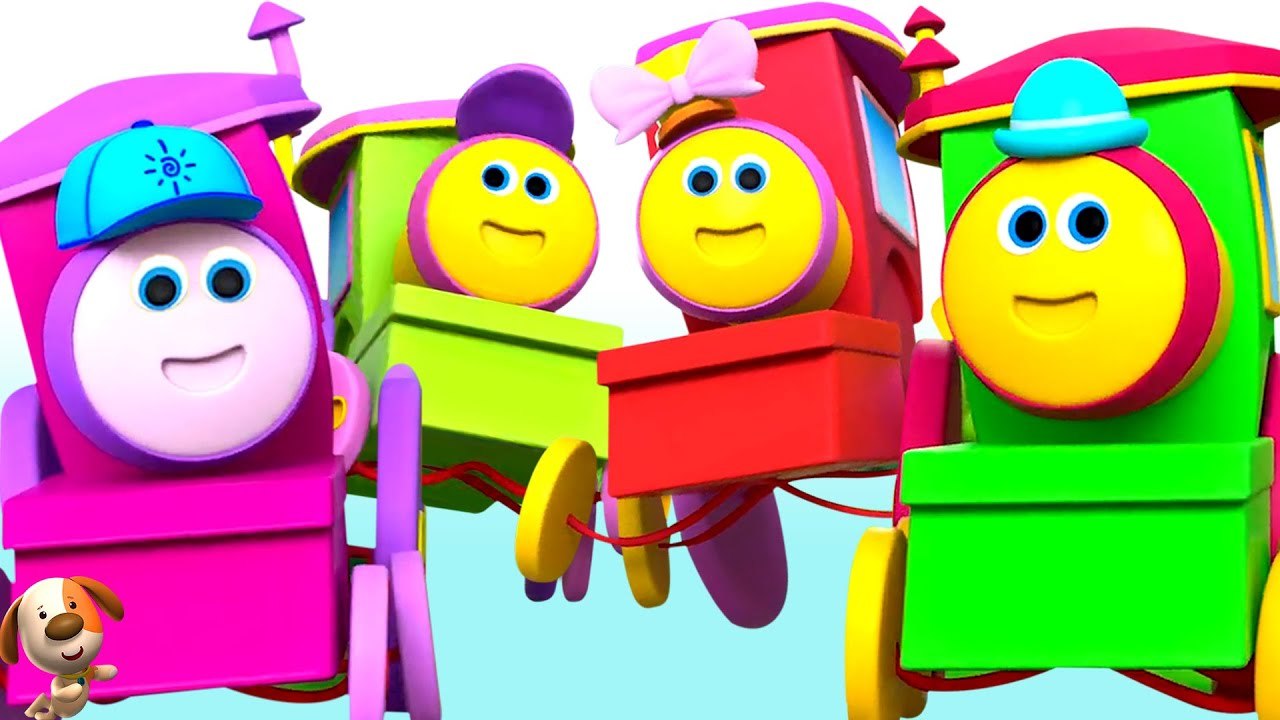 Five Little Trains Jumping on the Bed + More Vehicle Rhymes for Kids ...