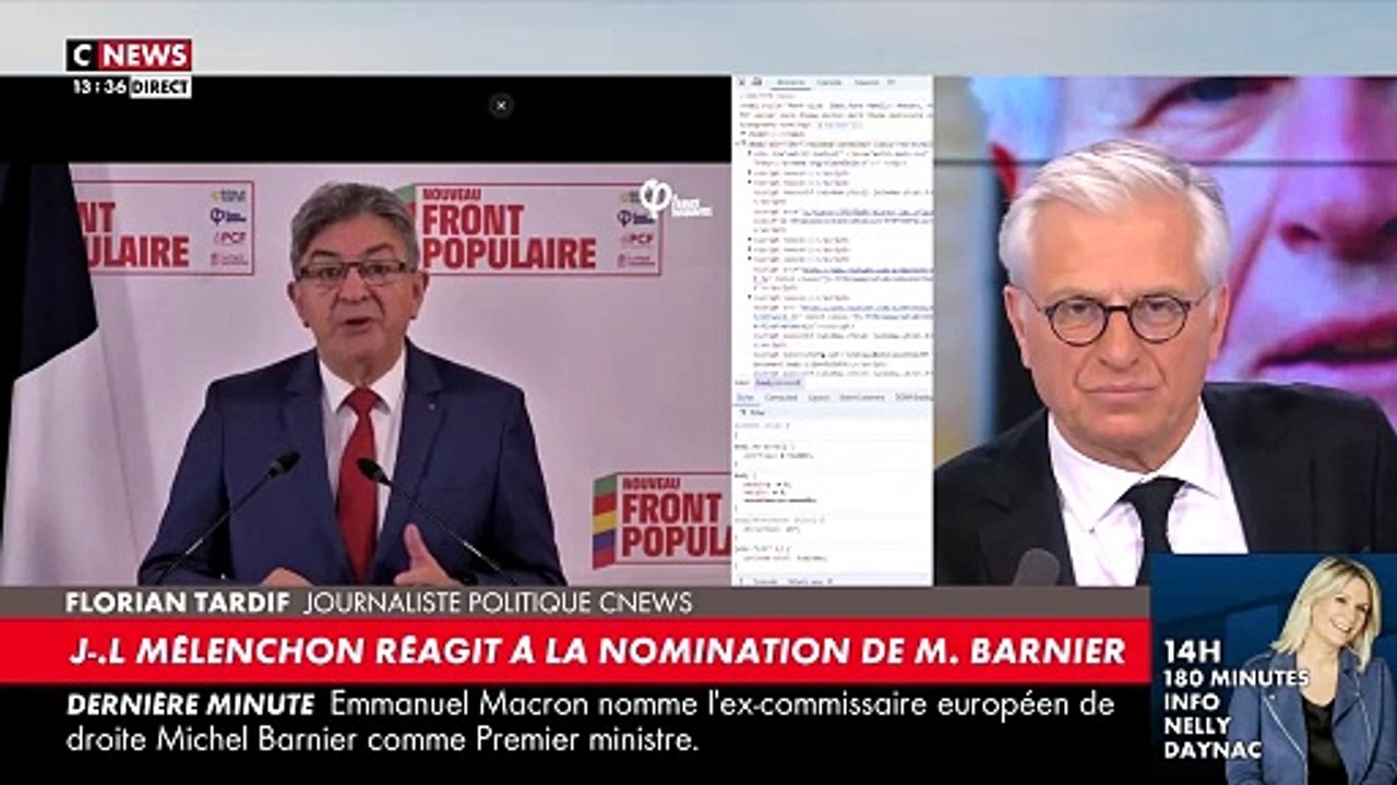 Regardez la première réaction de Jean-Luc Mélenchon après la nomination ...