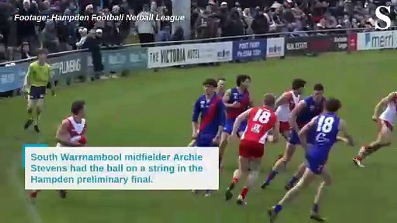 Archie Stevens during the 2024 HFNL preliminary final. - video Dailymotion
