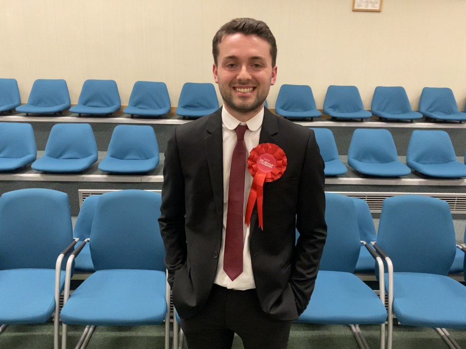 Owen Riddle celebrates his Hartlepool Borough Council by-election ...
