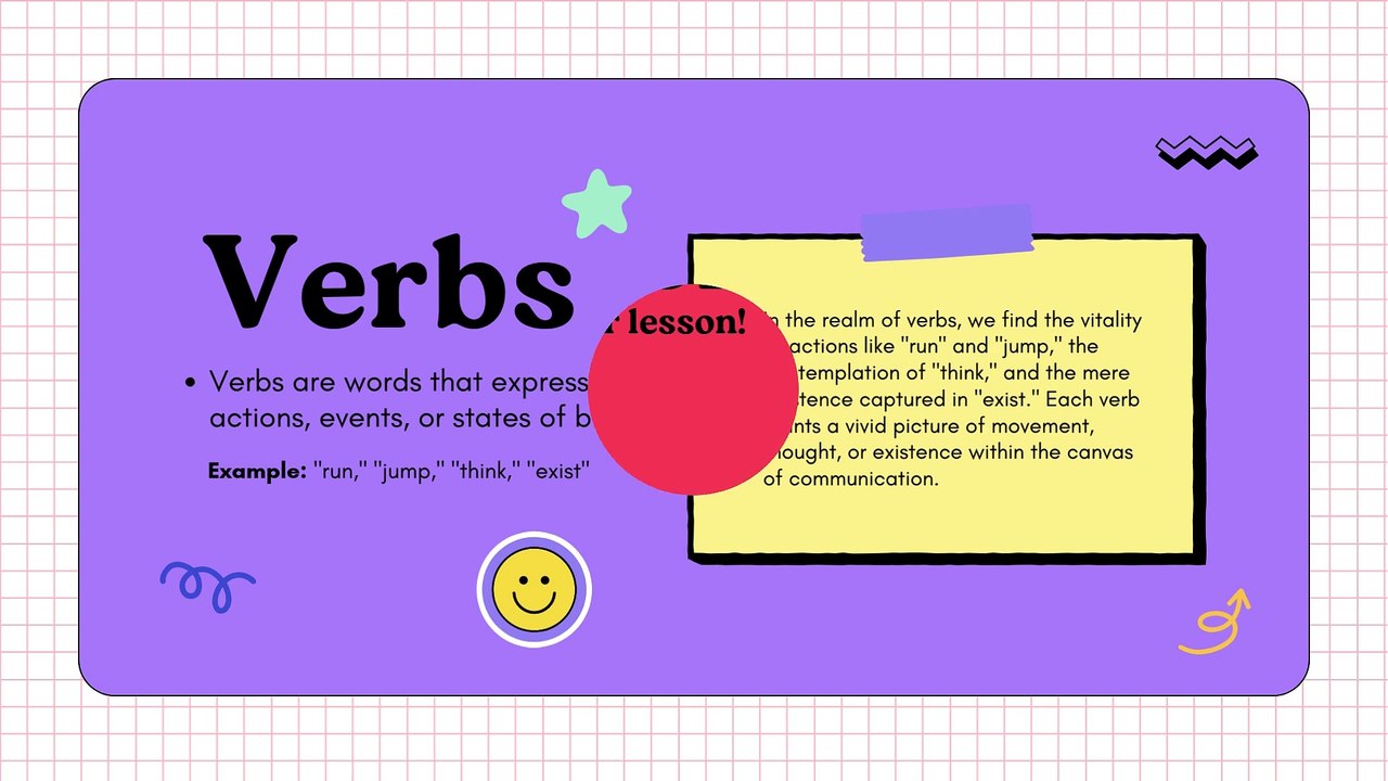 Parts Speech Verbs Presentation Colorful in Cute Style - video Dailymotion