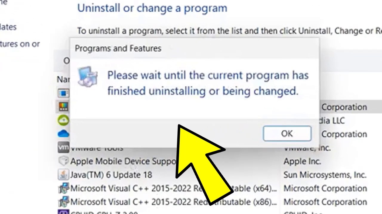 How To Fix Error Please wait until the current program is finished uninstalling or being changed ...