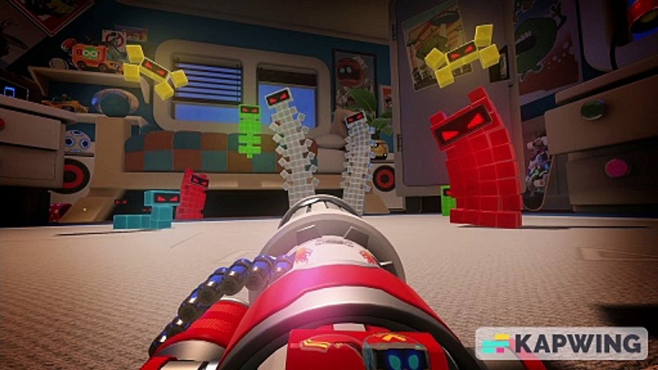 Alien Toys (Playroom VR: Toy Wars) charge towards J. Curry Gremlin ...