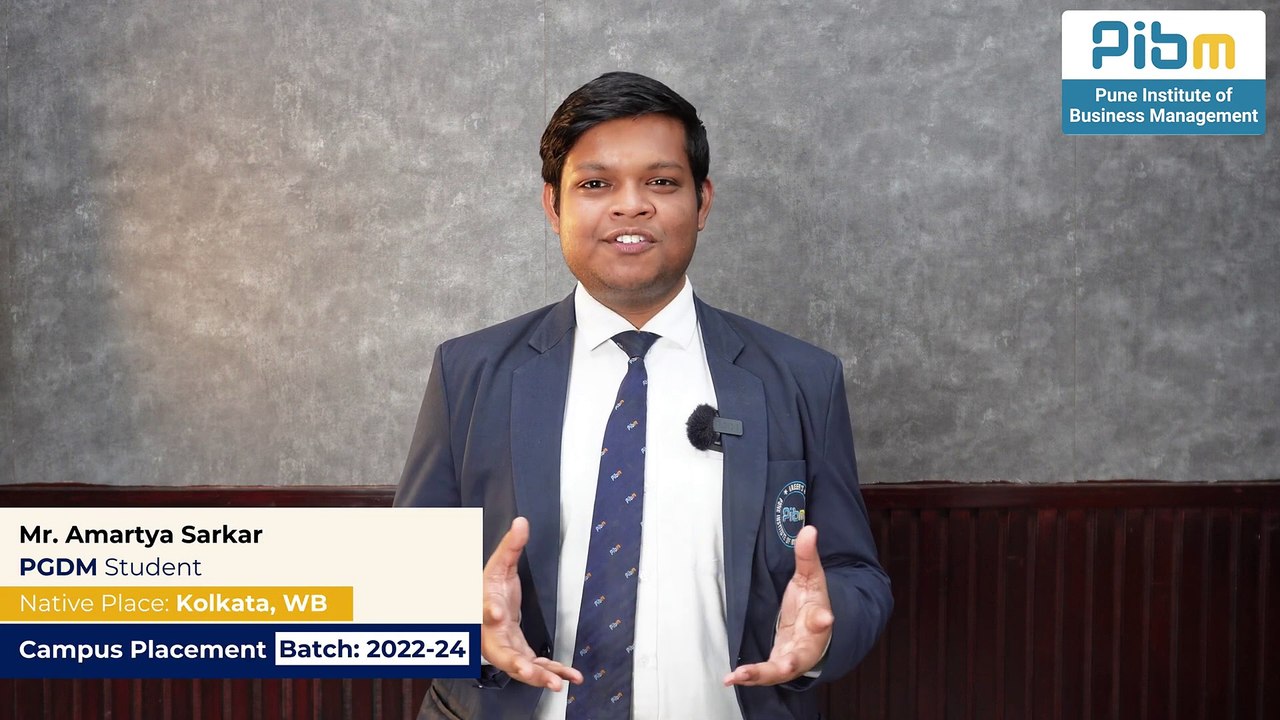 PIBM's Placements Triumph Mr. Amartya Sarkar Outstanding Success Story Batch 2022-24 PIBM Pune ...