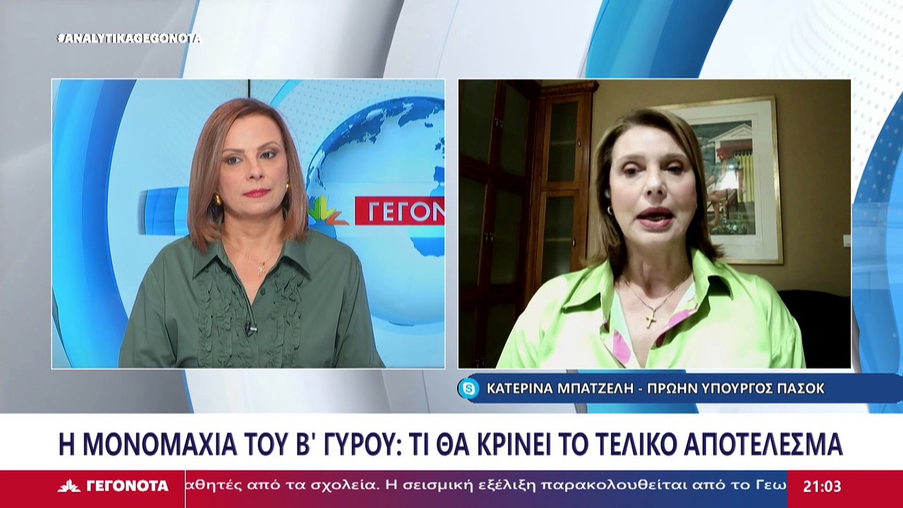 Η Πρώην Υπουργός ΠΑΣΟΚ, Κατερίνα Μπατζελή στο STAR - video Dailymotion