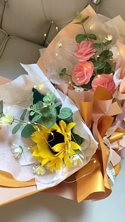 DIY Paper Flower Bouquet Tutorial - Easy and Beautiful Paper Craft ...