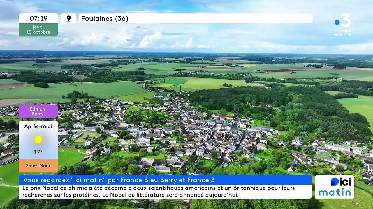 10/10/2024 - ICI Matin France Bleu Berry en vidéo - Vidéo Dailymotion
