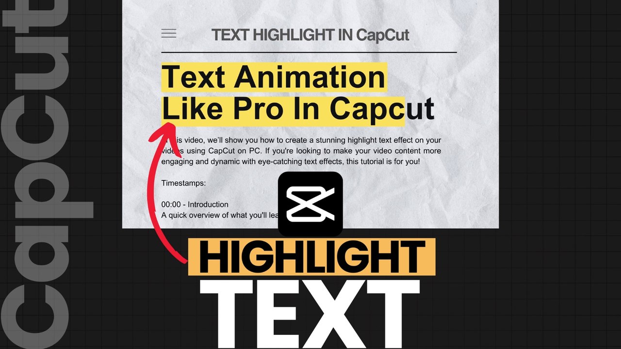 How To Highlight Text Effect On Video On CapCut On PC | CapCut PC Tutorial - video Dailymotion