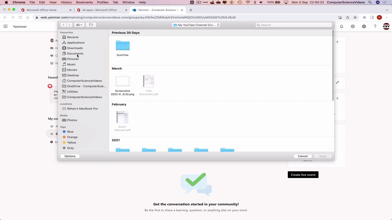 How to USE Microsoft Yammer for Office 365 On a Mac - Tutorial 24 - Upload Cover Photo - Basic ...