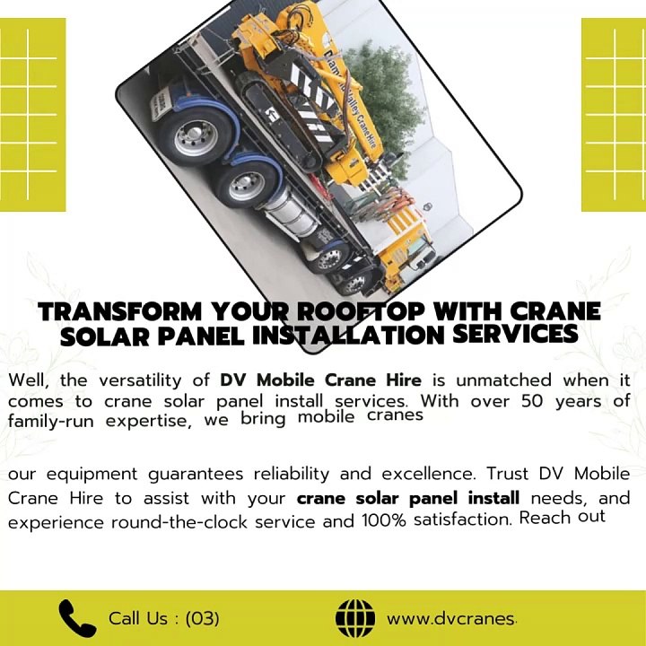 Transform Your Rooftop with Crane Solar Panel Installation Services ...