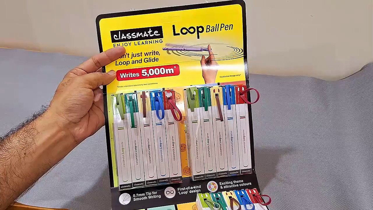 Unboxing and review of classmate loop ball pen for students 5000mtr ...