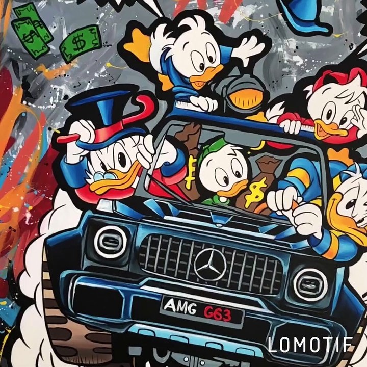 Scrooge McDuck Street Art _ Alec Monopoly Canvas _ Street Art on Canvas ...